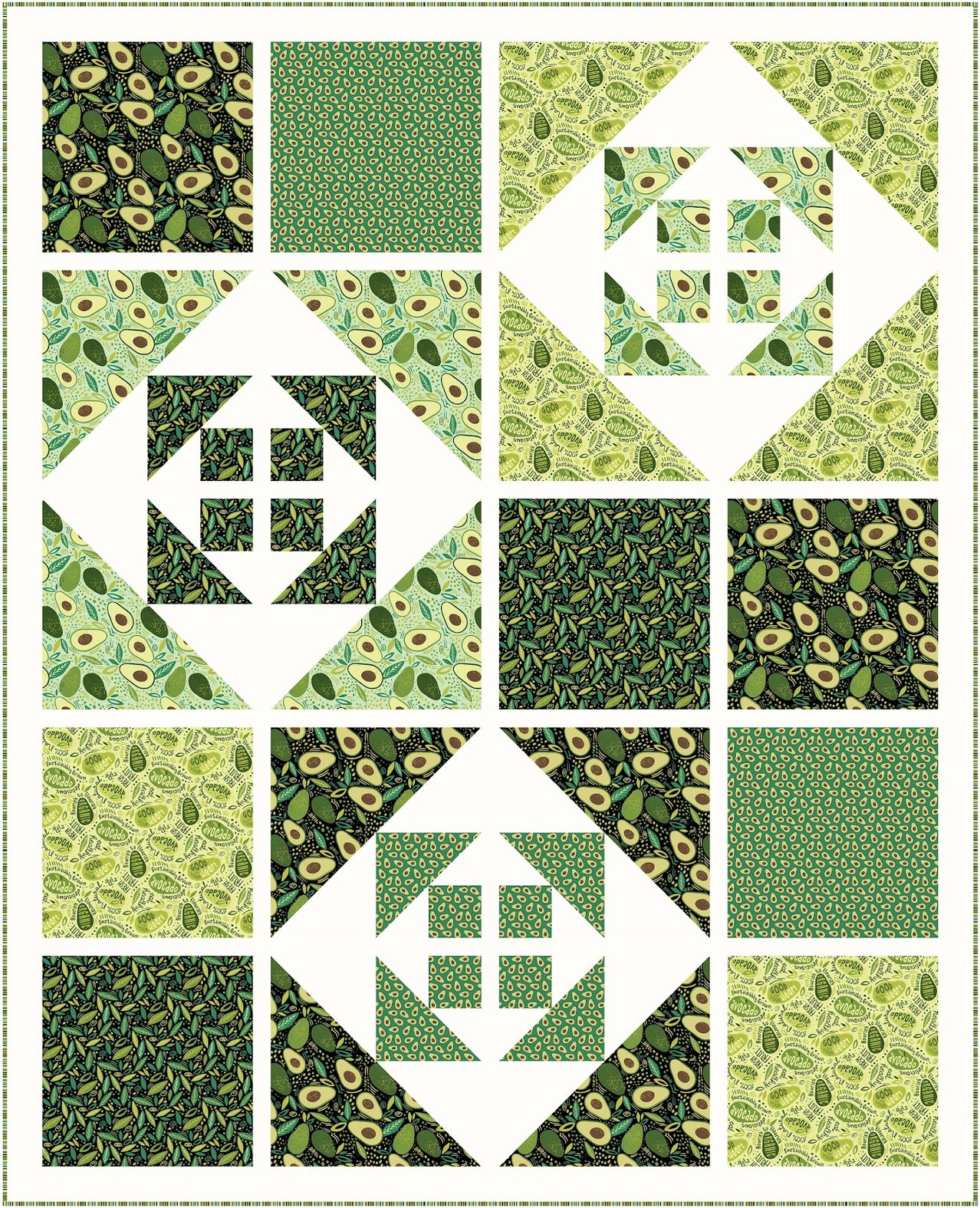 New! Ripples Cubed - Quilt Kit - Uses Avocado Love by Northcott - Patt ...