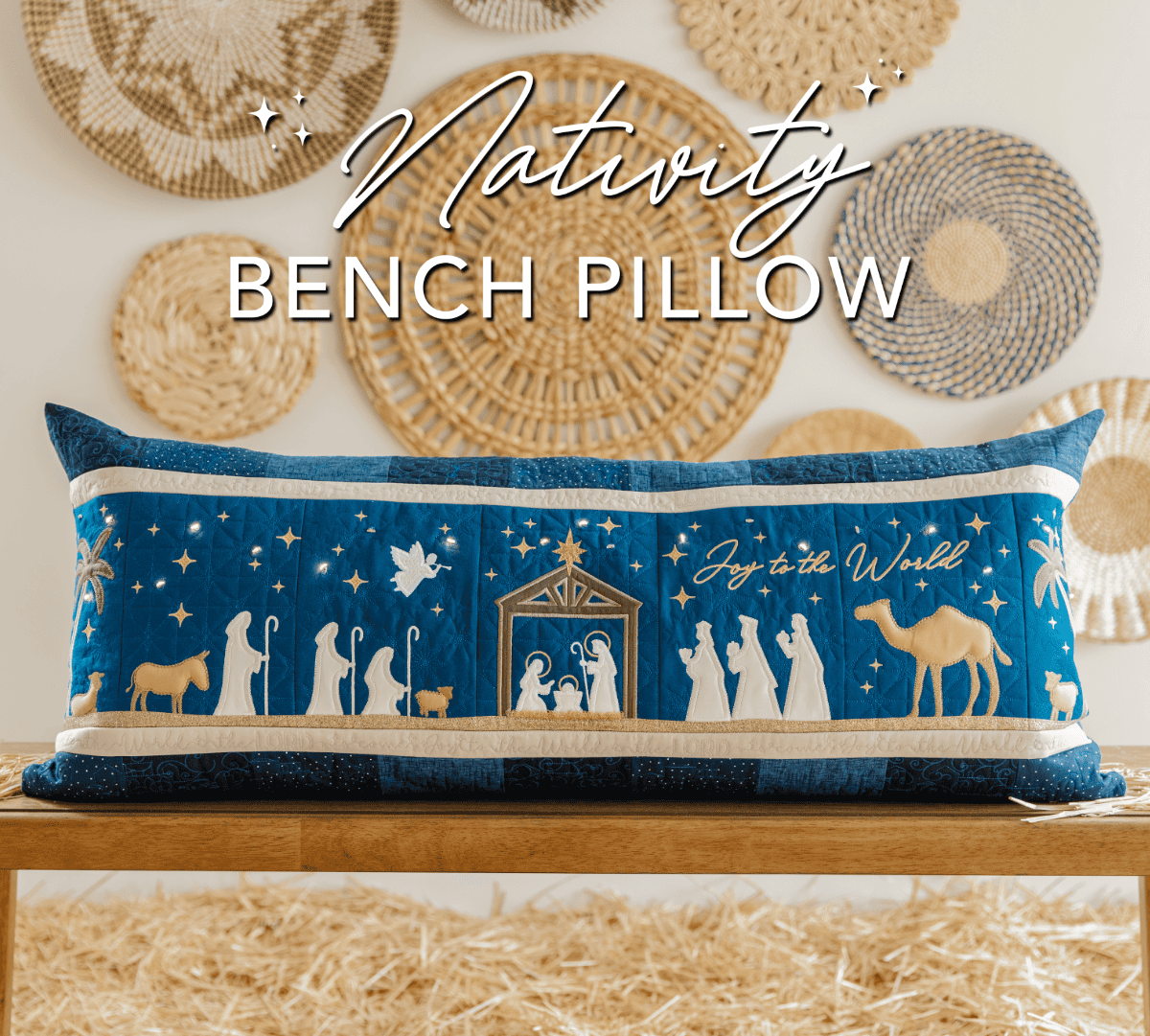 Nativity Bench Pillow PATTERN ONLY - Kimberbell - Machine Embroidery ...