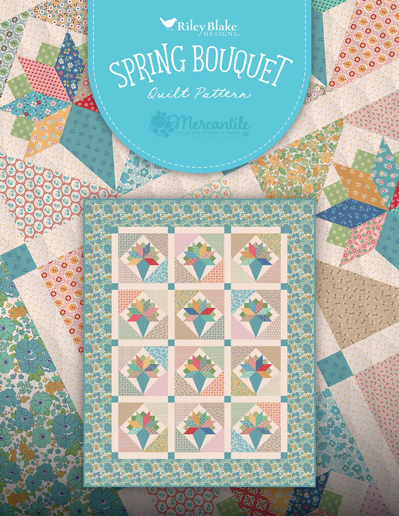 SHIPPING NOW! - Lori Holt Spring Bouquet Quilt KIT - Mercantile fabric ...
