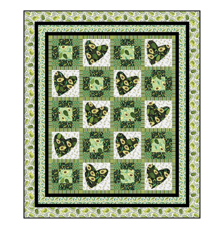 New! Love Patch Quilt - Quilt Kit - Uses Avocado Love — RebsFabStash