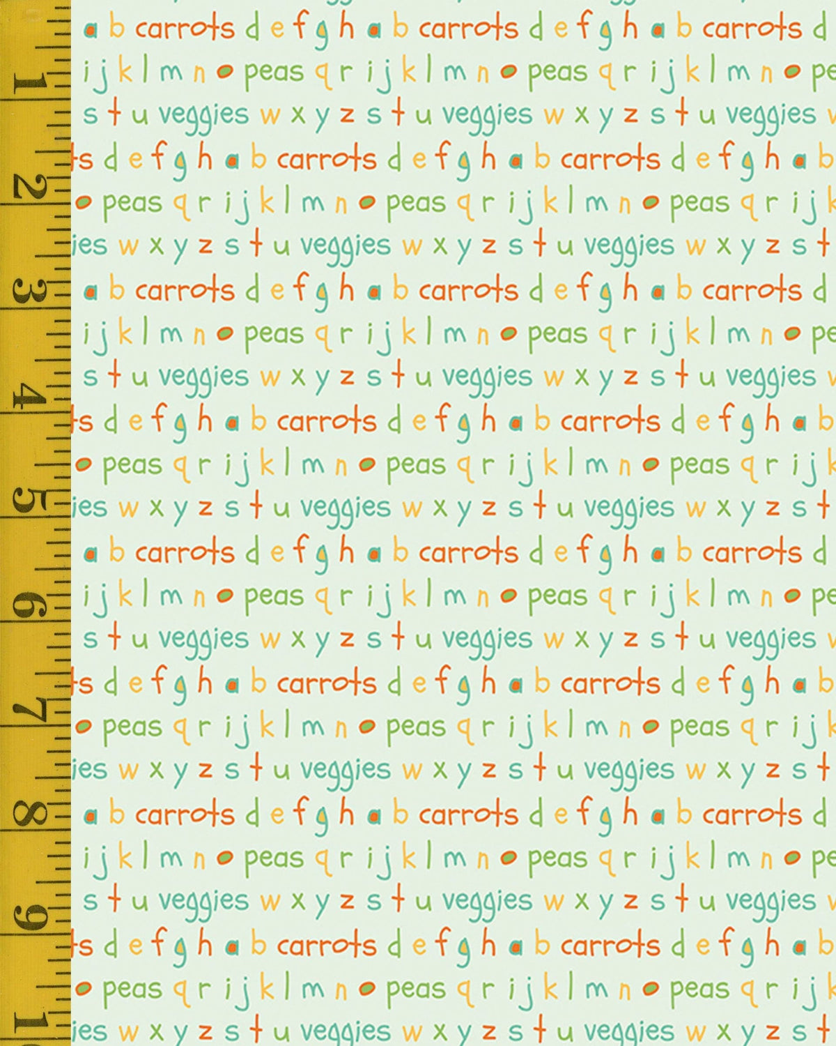 Eat Your Veggies! Alphabet - Per Yard - by Sandy Gervais for Riley Bla ...