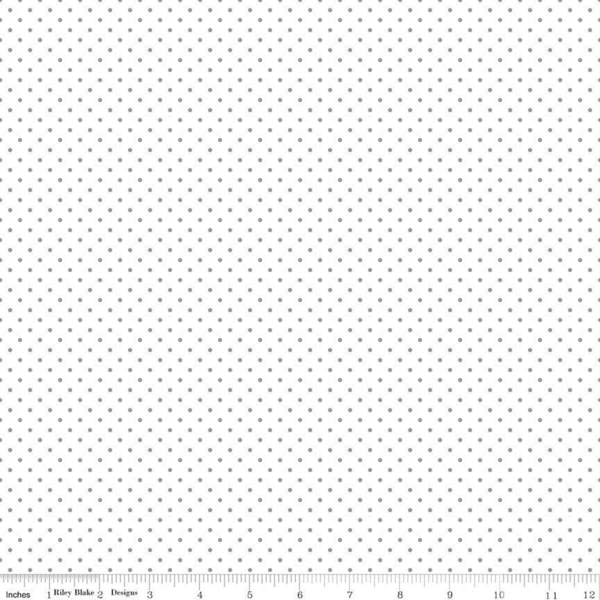 Swiss Dot - per yard - Riley Blake - Gray dots on white - basics - ton ...