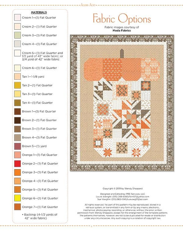 Acorn Acre - Quilt Pattern - by Wendy Shepherd - MODA - uses Squirrell ...