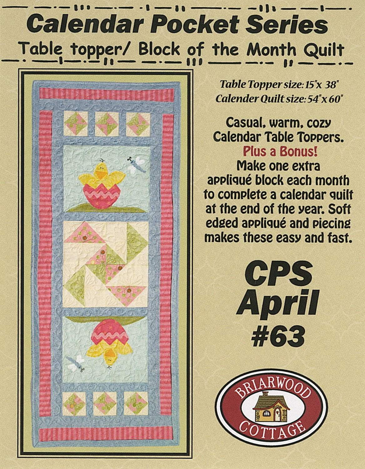 Calendar Pocket Series- April - Mini pattern- Briarwood Cottage - Tabl ...