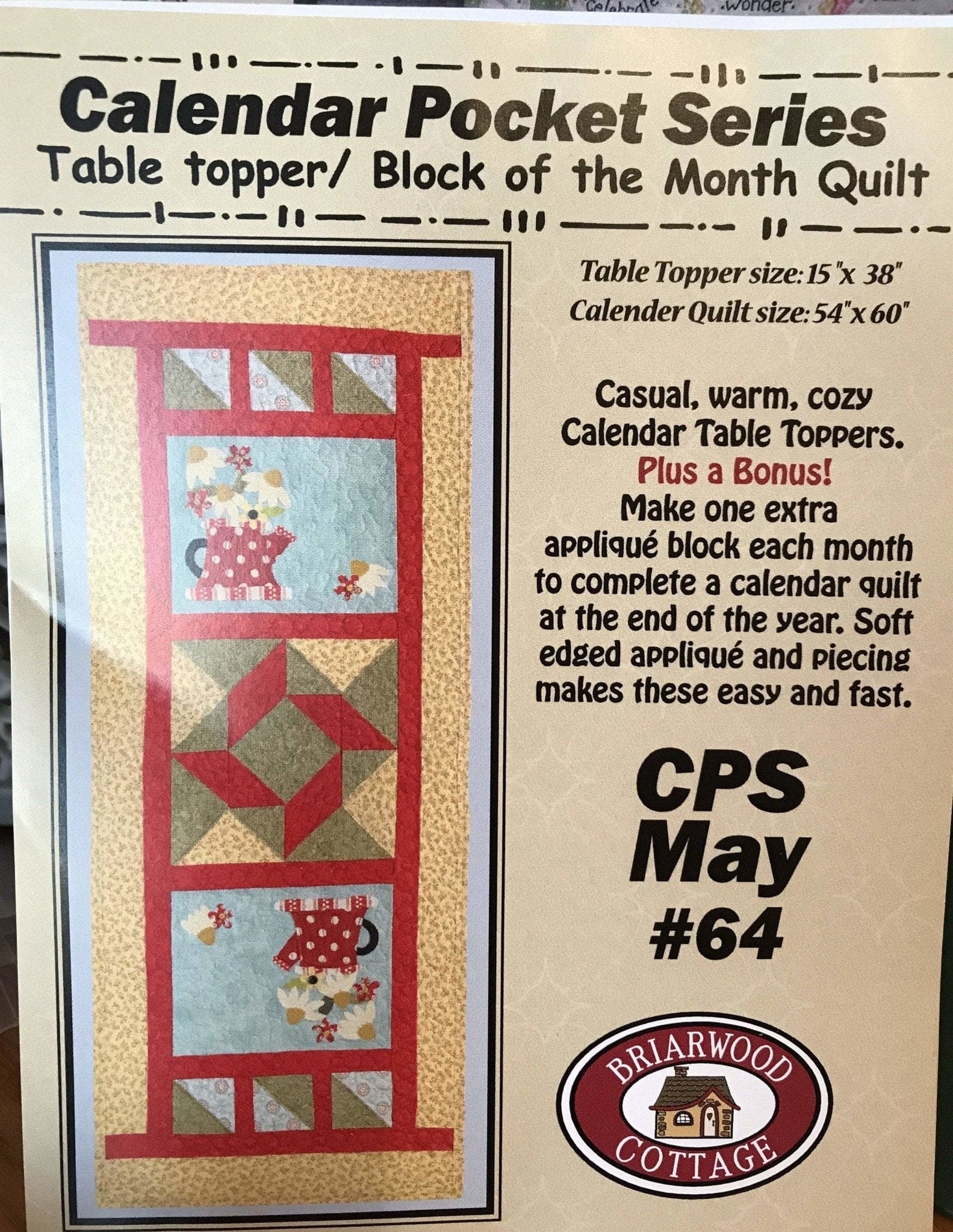 Calendar Pocket Series- May - Mini pattern- Briarwood Cottage - Table ...