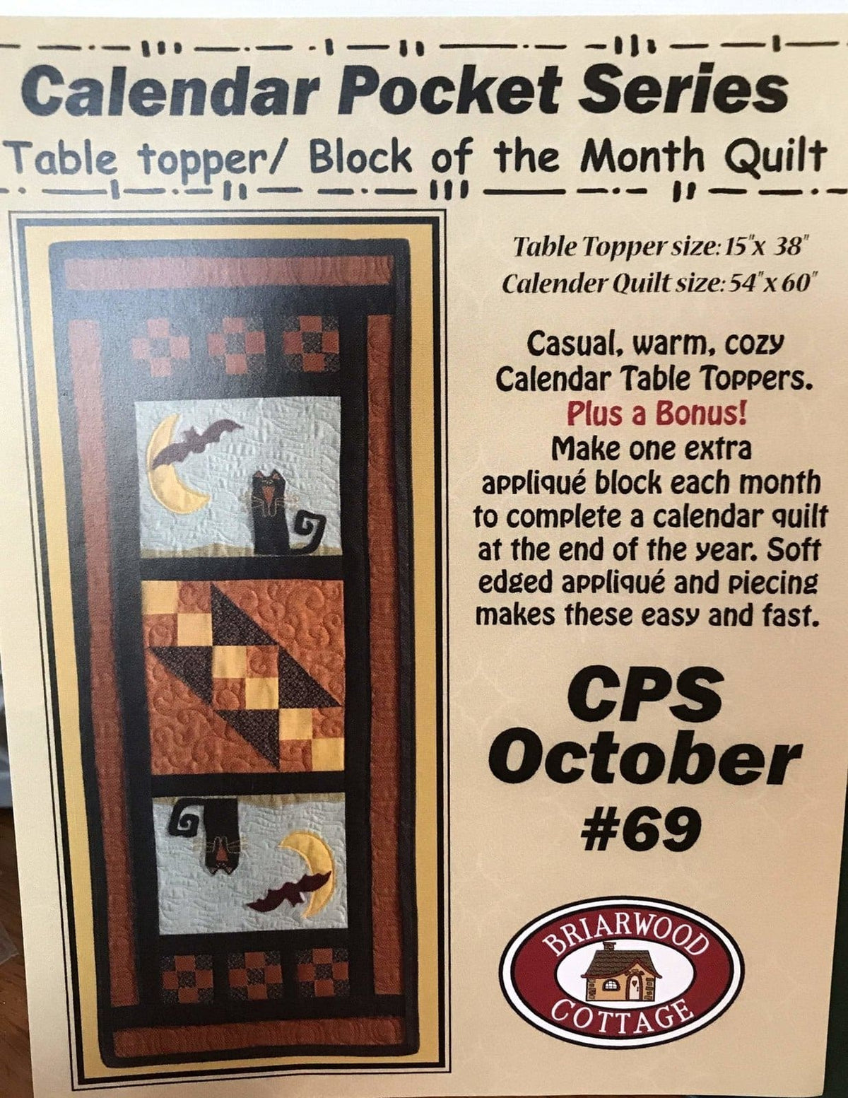 Calendar Pocket Series- October - Mini pattern- Briarwood Cottage - Ta ...