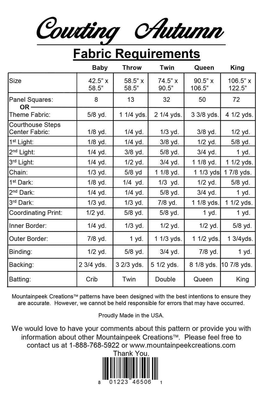 Courting Autumn - Panel Blocks Pattern - by Mountainpeek Creations - d ...