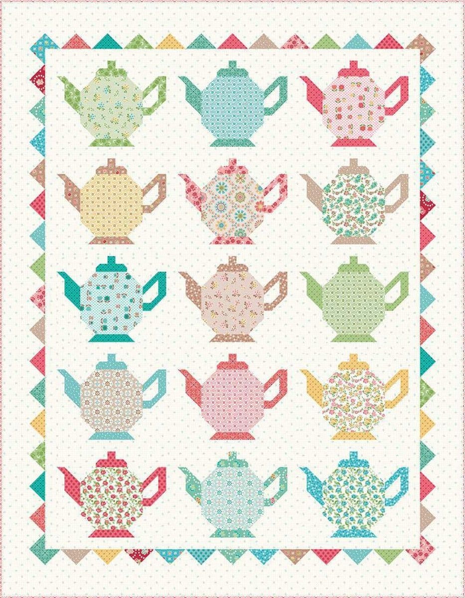 Granny's Teapot Quilt PATTERN - uses Granny Chic by Lori Holt of Bee i ...