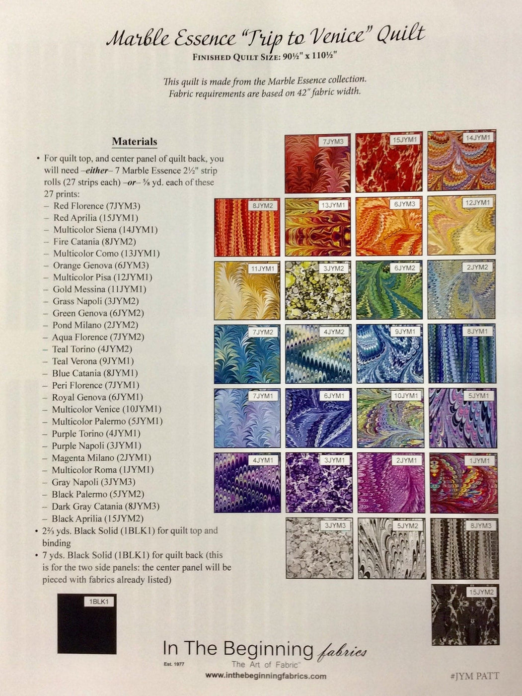 Trip To Venice - Quilt PATTERN - by Jason Yenter of In The Beginning F ...