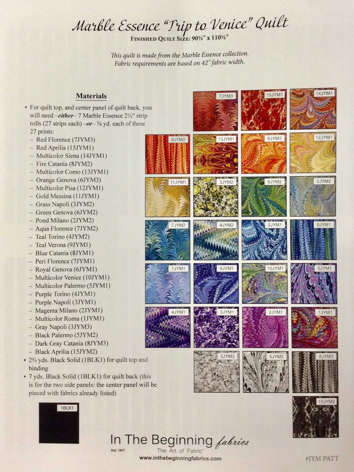 Trip To Venice - Quilt PATTERN - by Jason Yenter of In The Beginning F ...