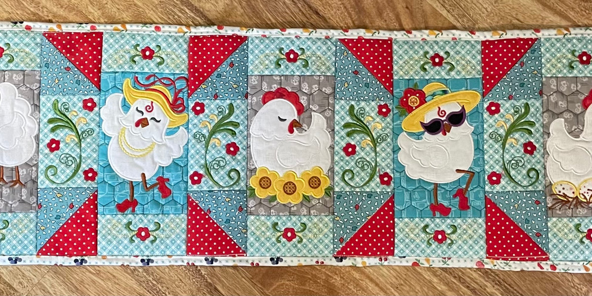 Chicken Table Runner Kit - Designs by Juju | RebsFabStash
