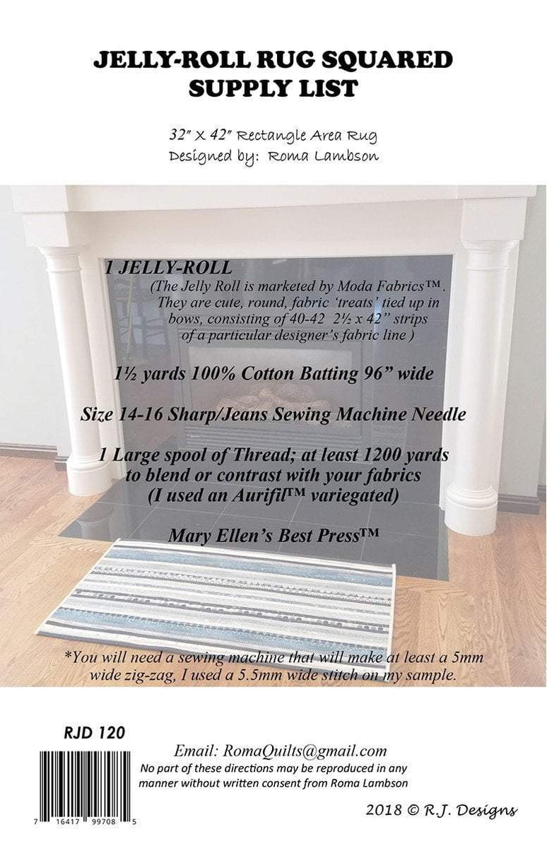 Jelly-Roll Rug 2 - Pattern - RJ Designs - by Roma Lambson - Square ver ...