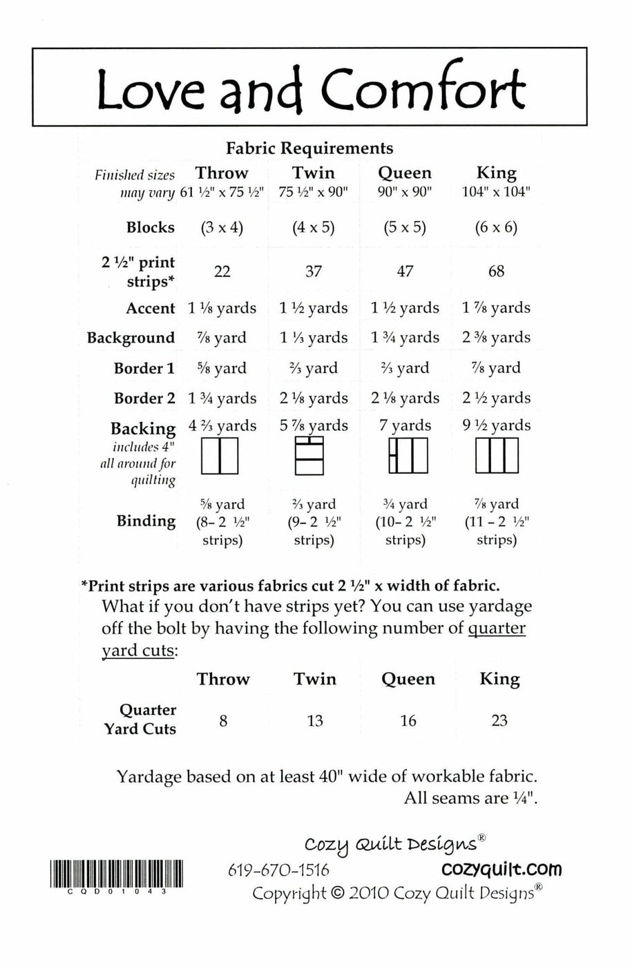 Love & Comfort - Quilt Pattern -Designed by Daniela Stout by Cozy Quil ...