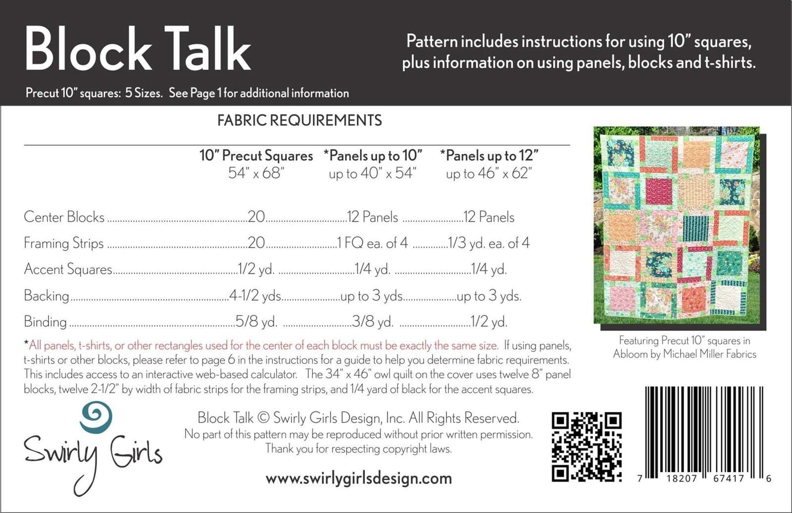 Block Talk - Quilt PATTERN - Swirly Girls Design - SGD056 — RebsFabStash