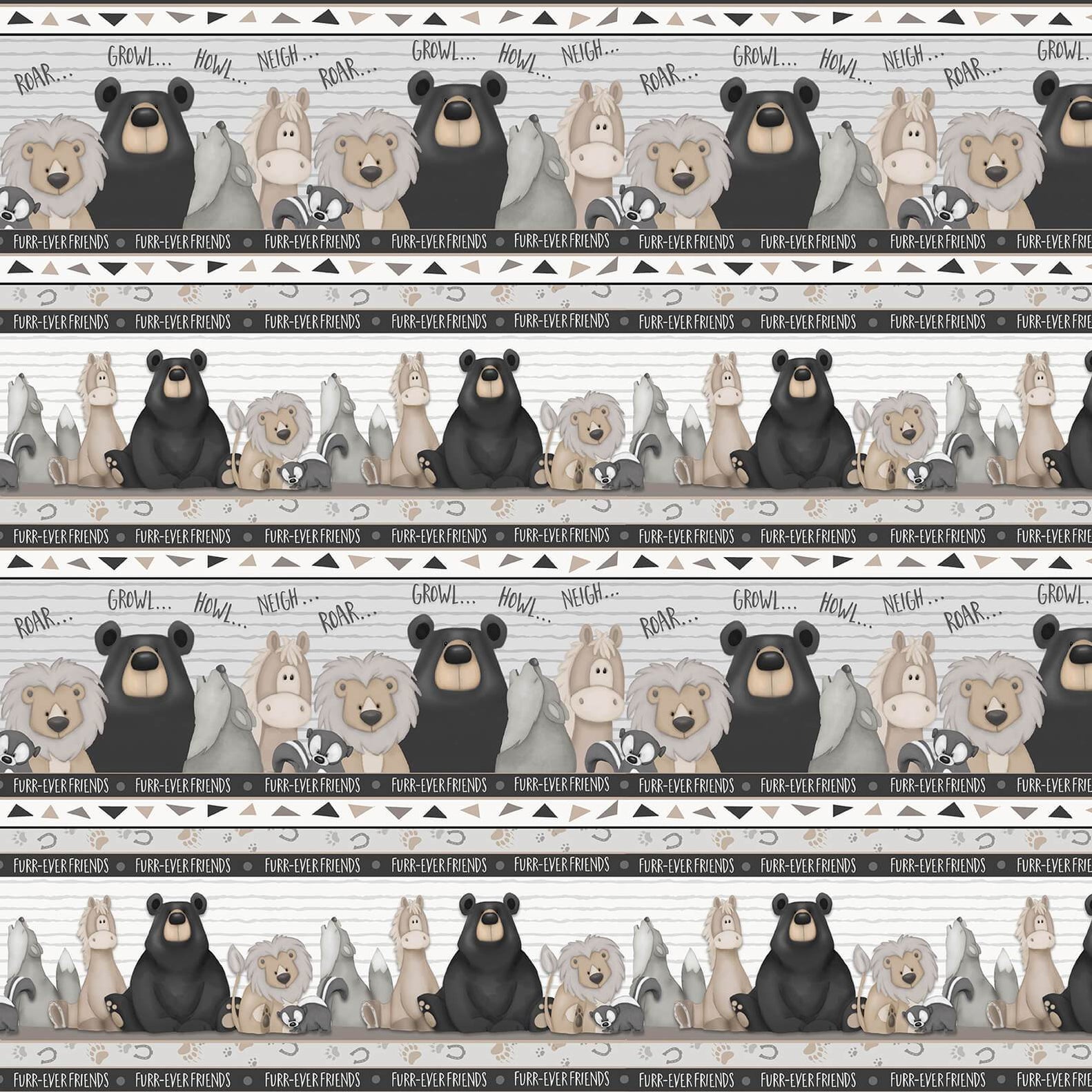 Furr-Ever Friends - 2-Ply FLANNEL - per yard - Shelly Comiskey for Hen ...