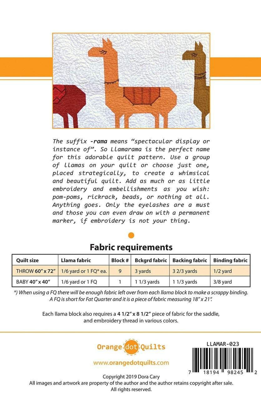 Llamarama - Quilt Pattern - designed by Dora Cary - Orange Dot Quilts ...