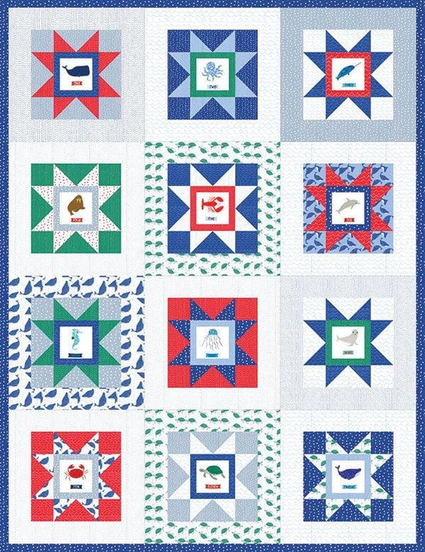 Sea Stars - Quilt Pattern - Designed by Stacie Bloomfield - Ahoy fabri ...