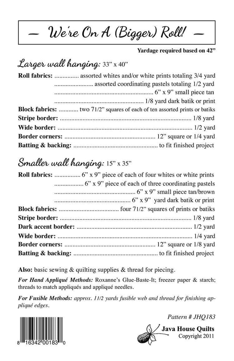 Quilt Pattern for Toilet Paper Roll Wall Hanging — RebsFabStash