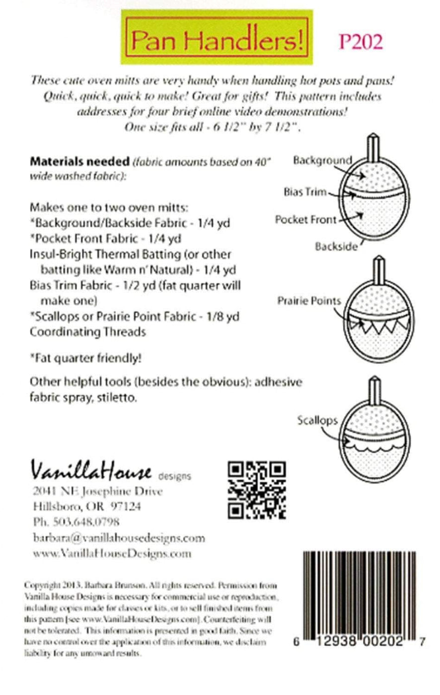 Pan Handlers - Pot holders and Oven Mitts Pattern - Vanilla House Desi ...