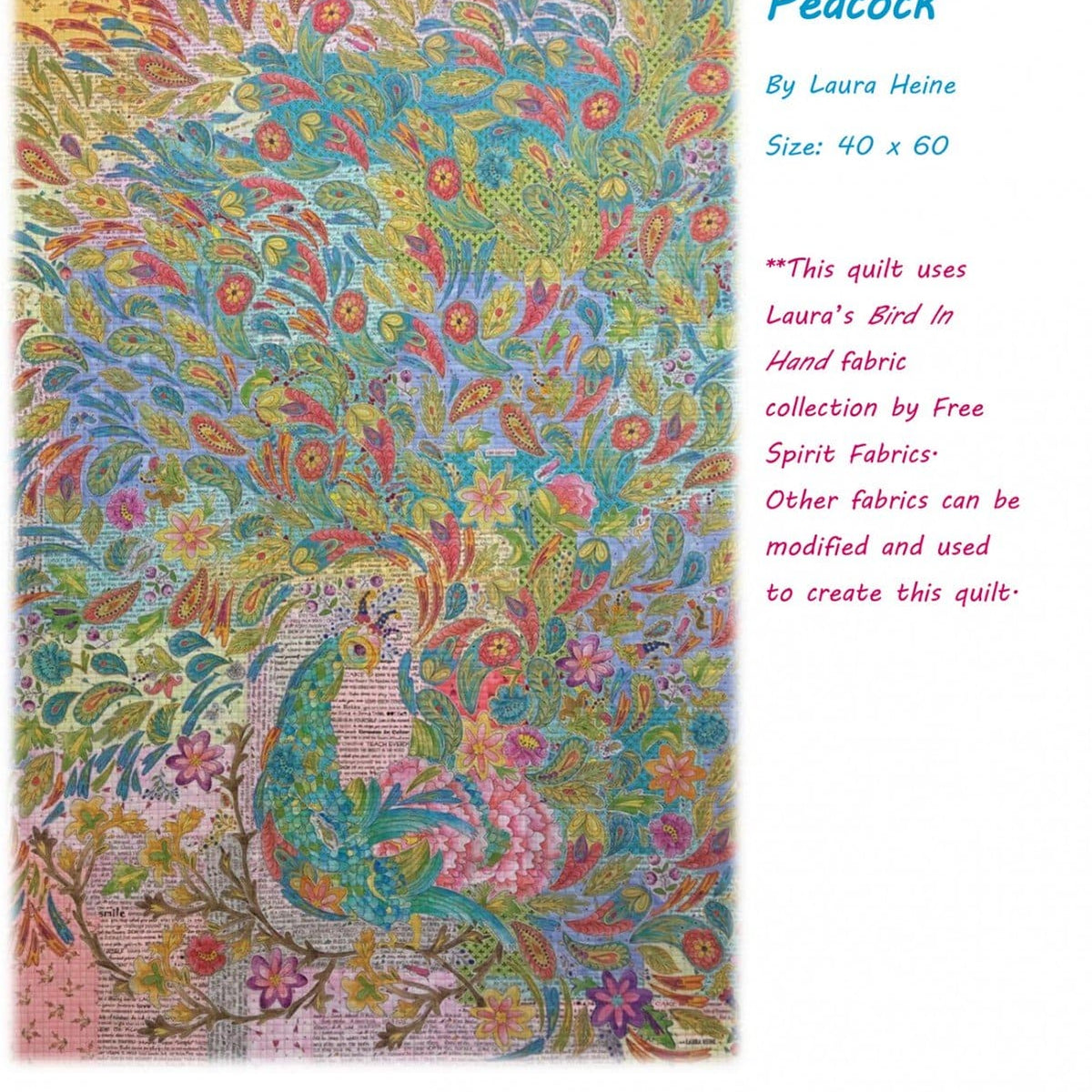Peacock Collage Fiberworks Inc. - Quilt Pattern by Laura Heine ...