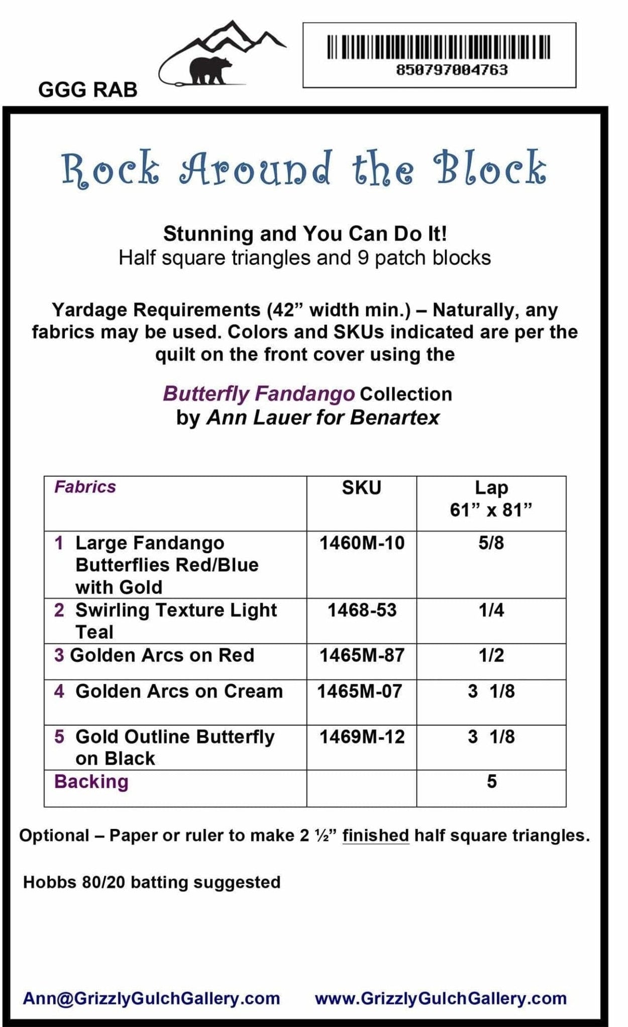 Rock Around the Block Quilt Pattern - Ann Lauer - Lap Quilt — RebsFabStash