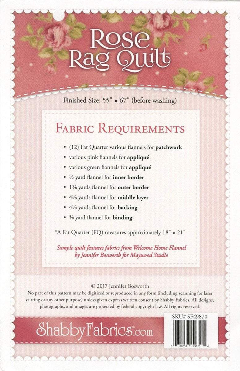 Rose Rag Quilt - Full Quilt Pattern - by Shabby Fabrics — RebsFabStash