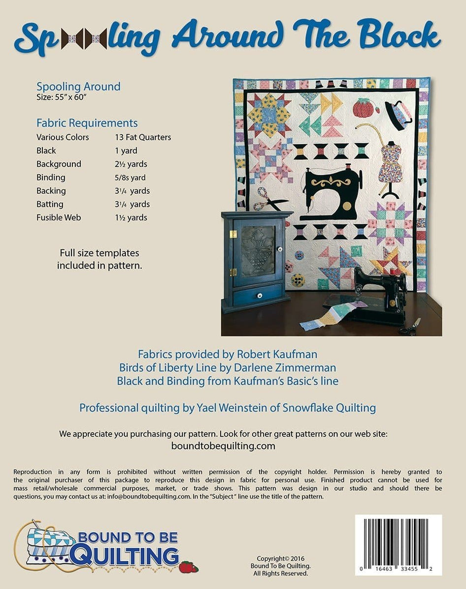 Spooling Around The Block- Quilt PATTERN - Bound To Be Quilting - Pat ...