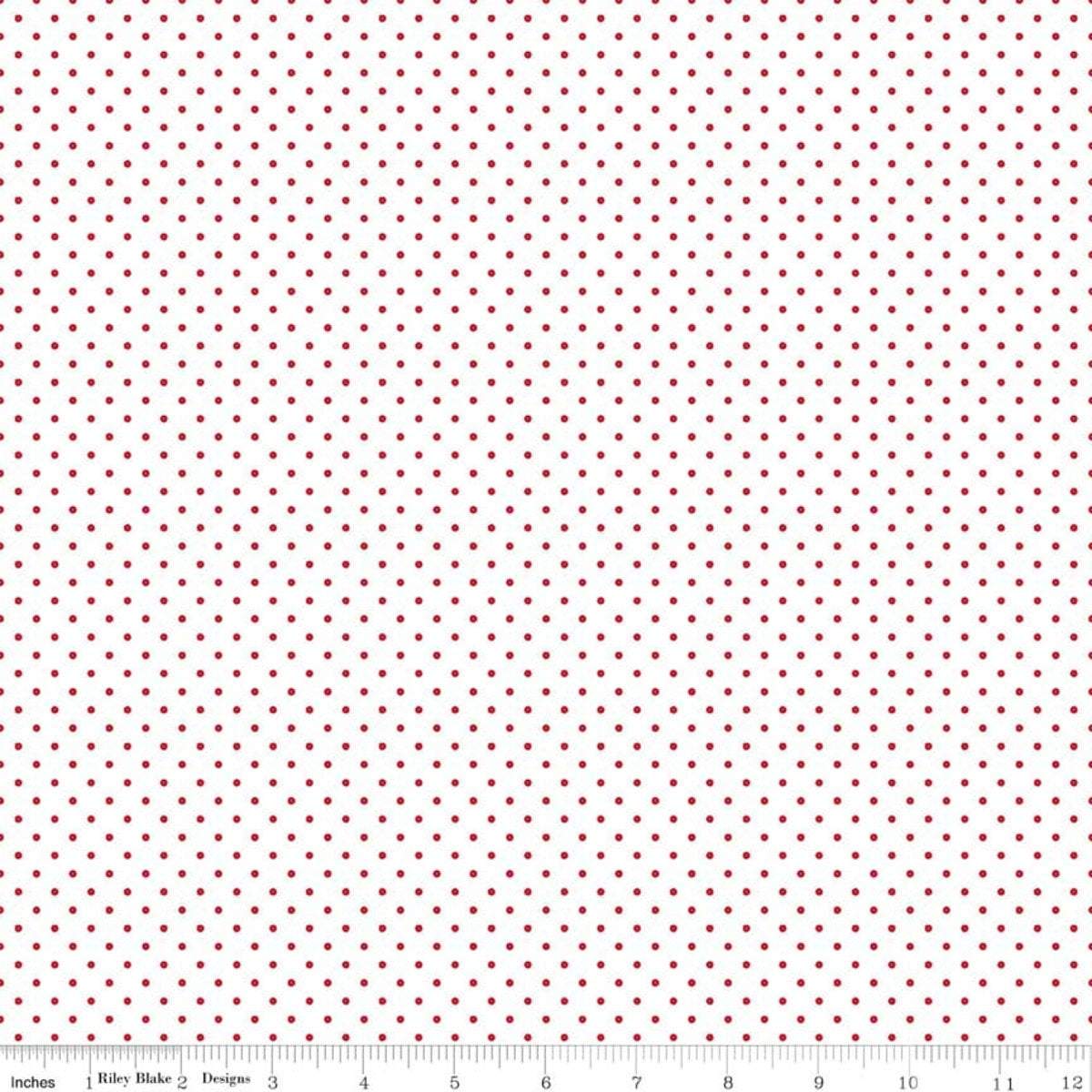 Swiss Dot - per yard - Riley Blake - Red dots on white - basics - tona ...