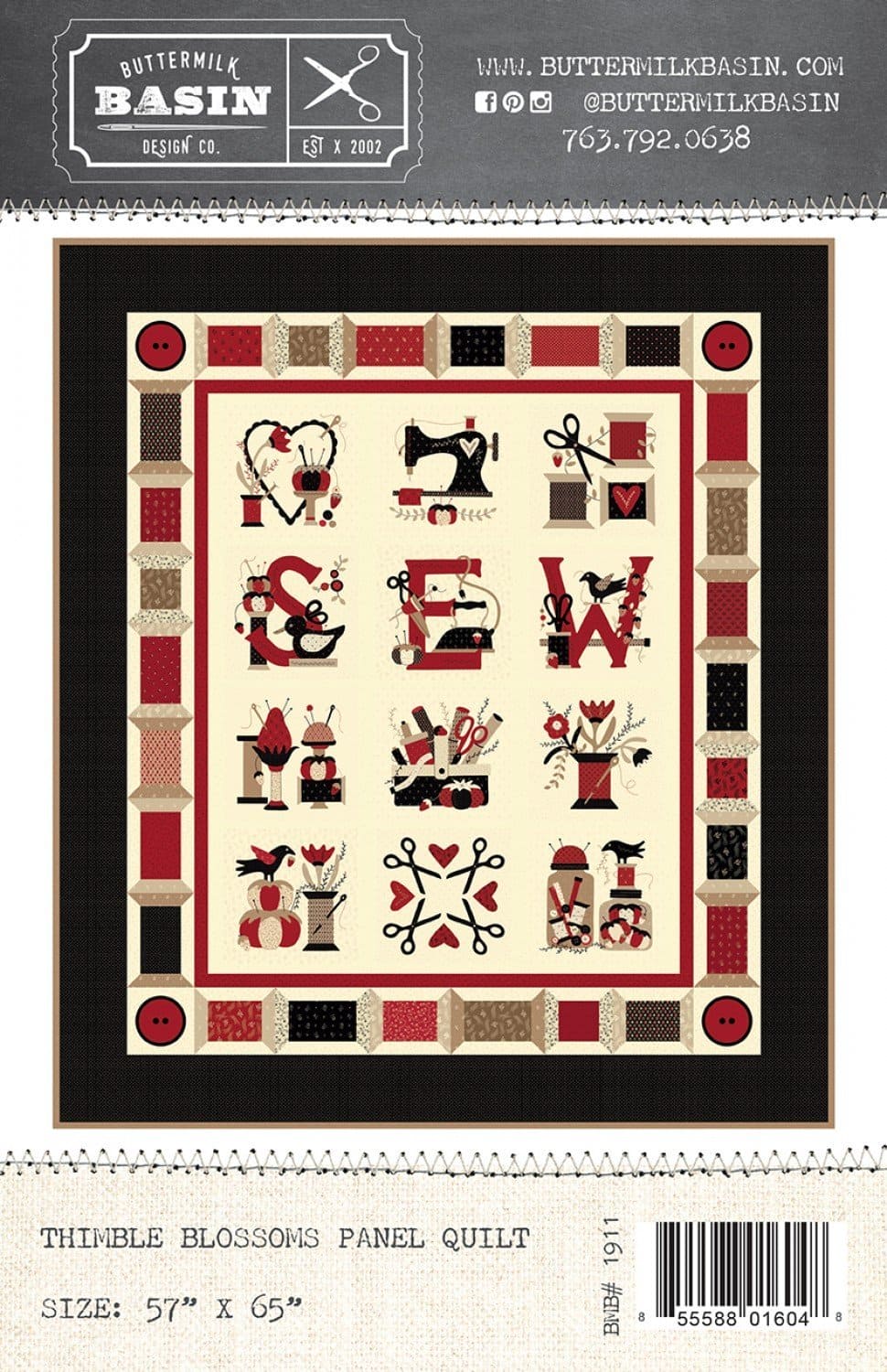 Thimble Blossoms Panel Quilt - PATTERN - by Buttermilk Basin - BMB#191 ...