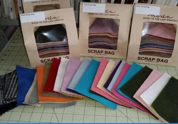 WOOL Scrap Bag - From MODA!! - Surprise Grab Bag! - WOOL SCRAP ...